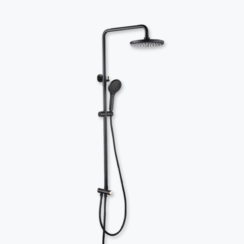 LATINA Shower Post with 9" Round Shower Head LTN-PBBR - ONE HOME GALLERY